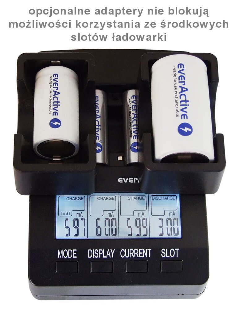 ładowarka everActive NC-3000 + 4 akumulatory Panasonic ENELOOP PRO R6 ...
