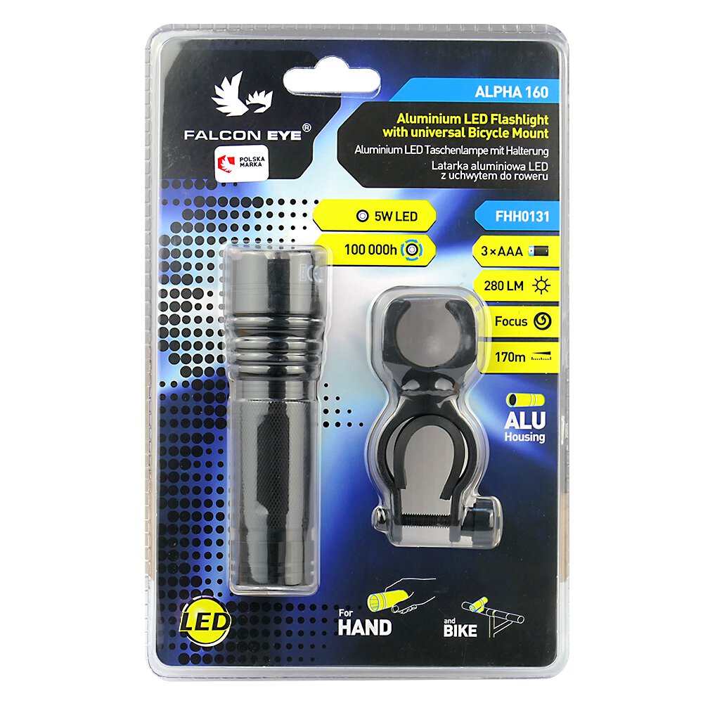 Latarka diodowa rowerowa Falcon Eye Alpha 160 FHH0131 - sklep ...