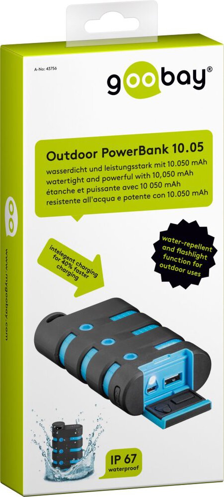 Mobilna bateria Power Bank Goobay 43756 10050mAh OUTDOOR - sklep ...