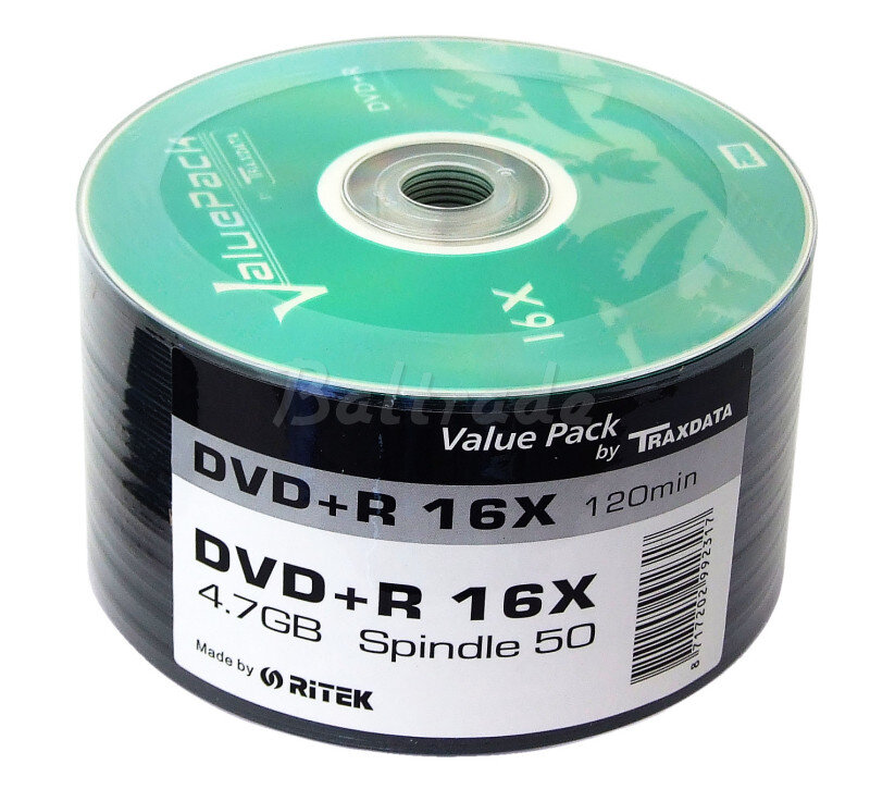 Płyty DVD+R 4,7GB 16X Traxdata ValuePack 50szt. - sklep internetowy hurt.com.pl