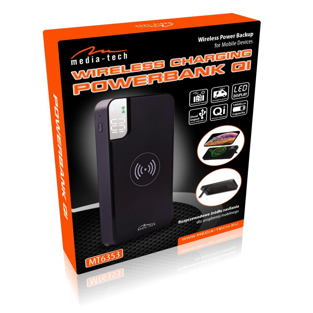 Power Bank Media-Tech MT6353 z ładowaniem bezprzewodowym QI 10000 mAh ...