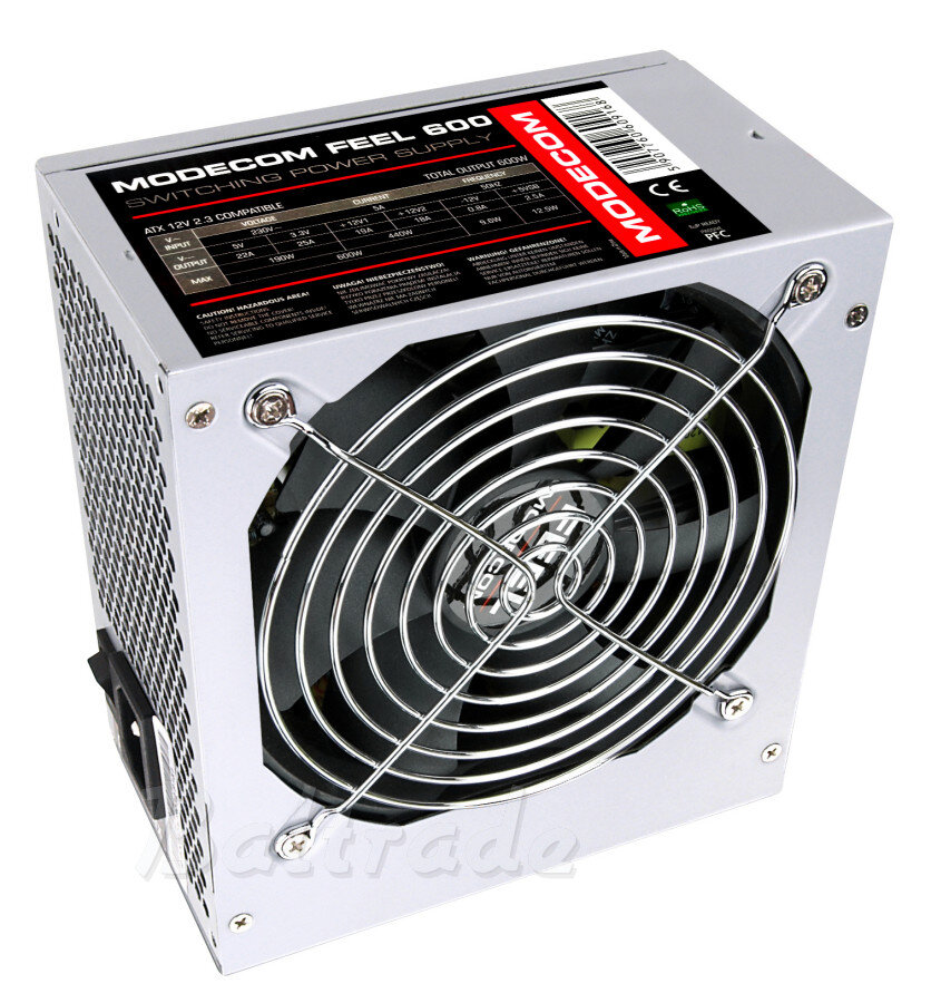 Zasilacz ATX Modecom Feel 600W Fan 120mm - sklep internetowy hurt.com.pl